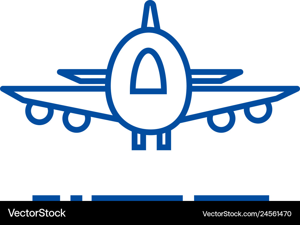 Planeairoportfast delivery line icon concept Vector Image