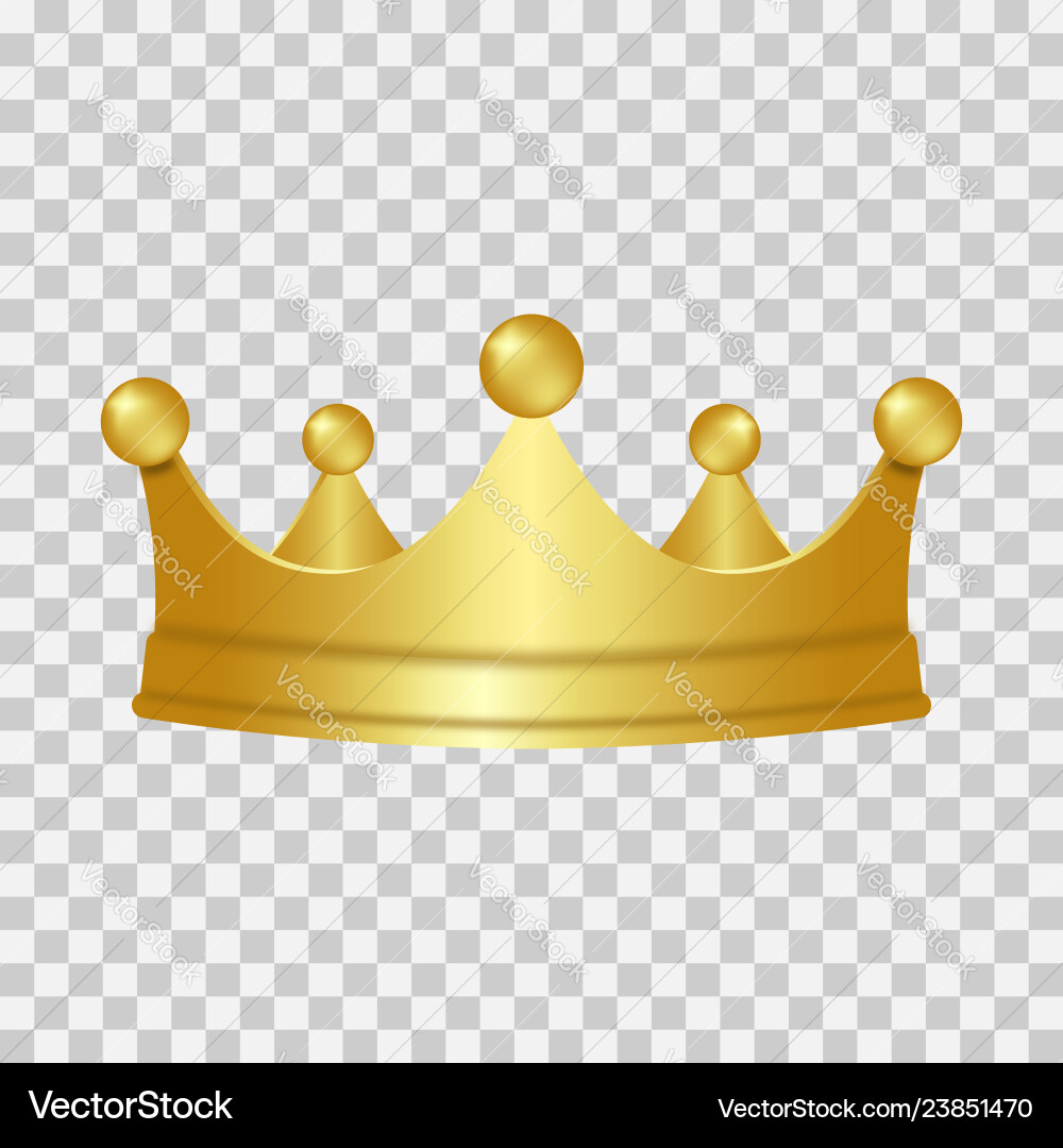 Realistic gold crown 3d golden isolated Royalty Free Vector