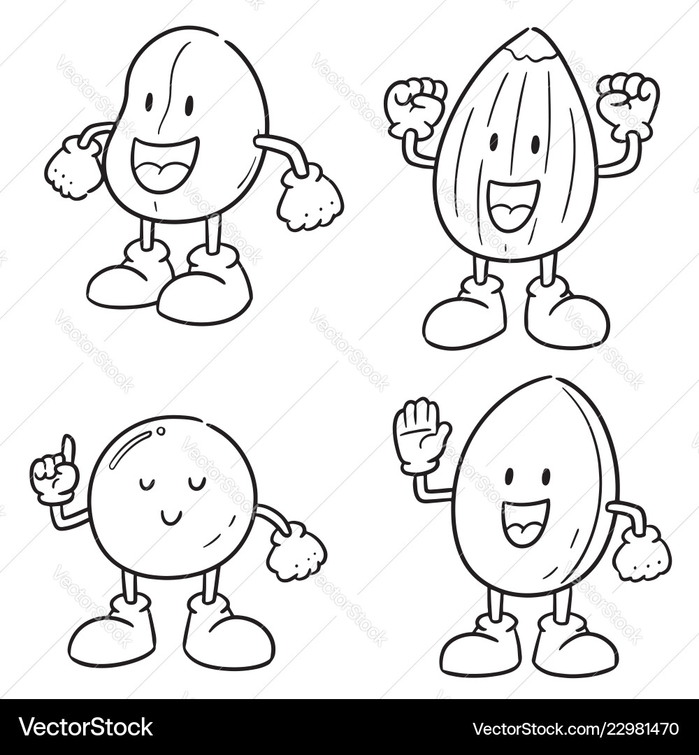 Set of beans cartoon Royalty Free Vector Image