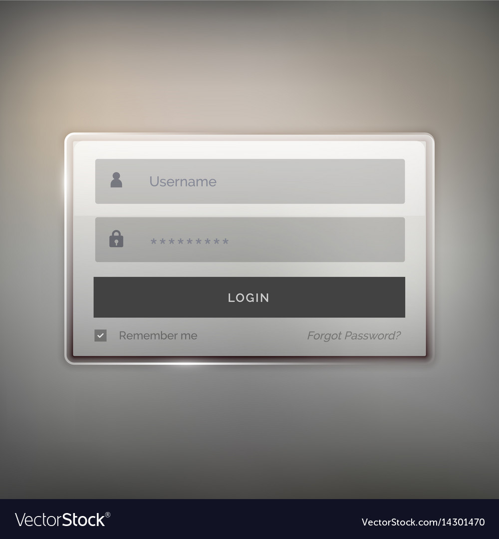 Shiny login user interface design for website and Vector Image