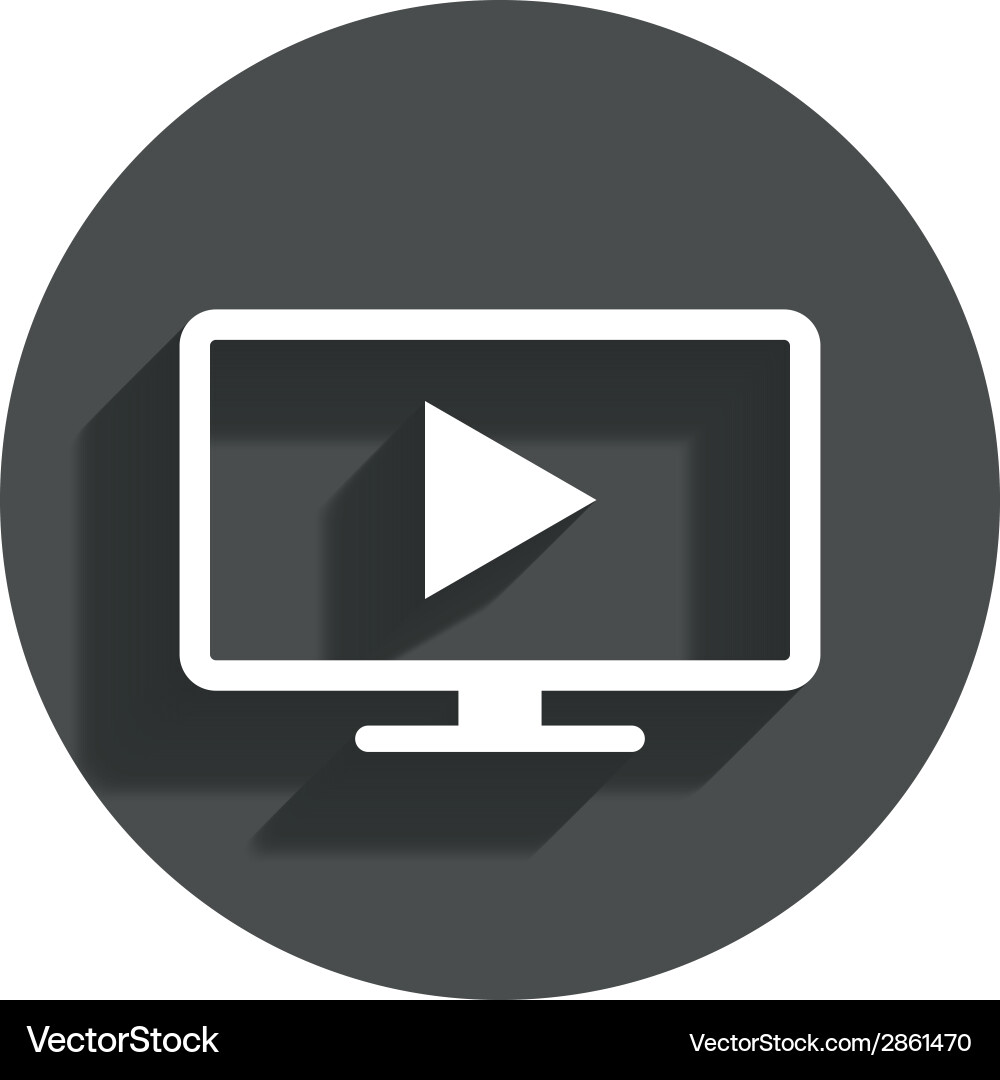 Widescreen tv mode sign icon television set Vector Image