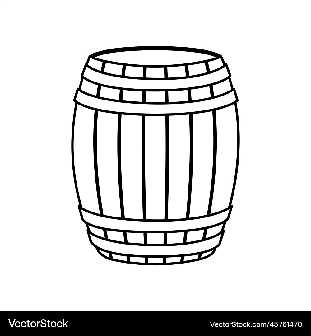 Wooden barrel sketch Royalty Free Vector Image