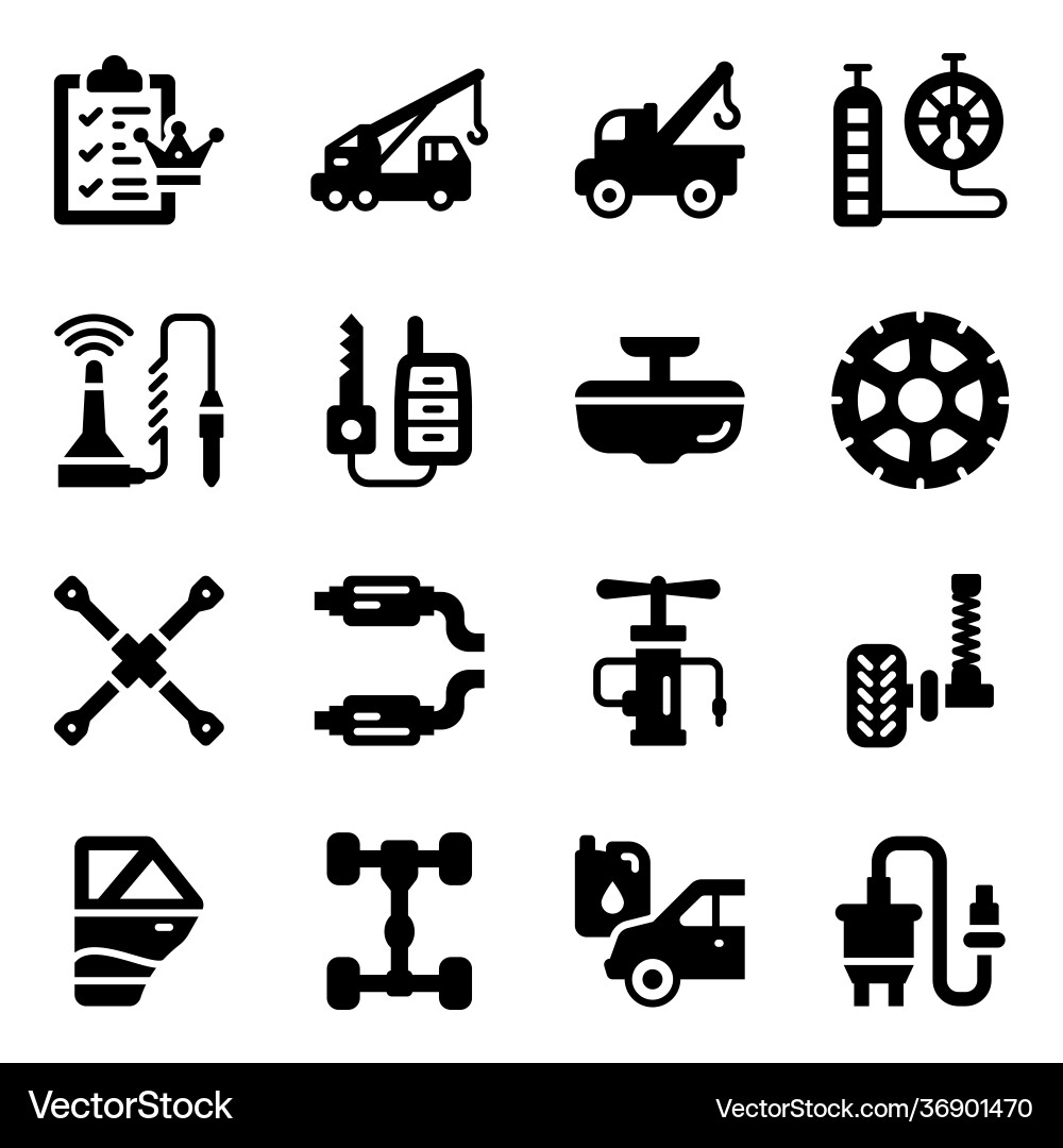 Workshop service icons in modern filled style Vector Image