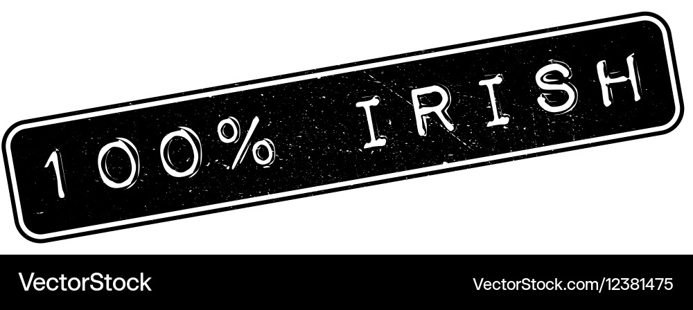 100 percent irish rubber stamp Royalty Free Vector Image