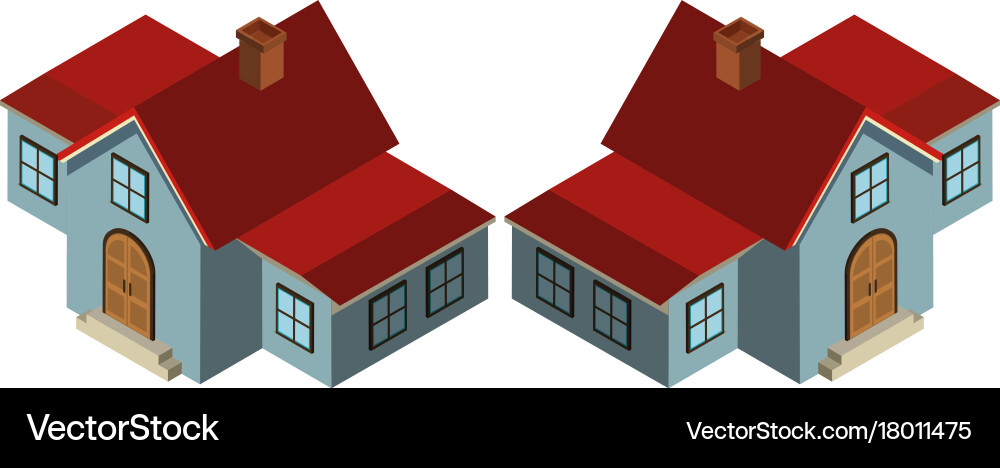 3d design for house in blue Royalty Free Vector Image