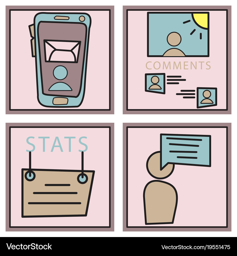 Abstract social media background with lines Vector Image