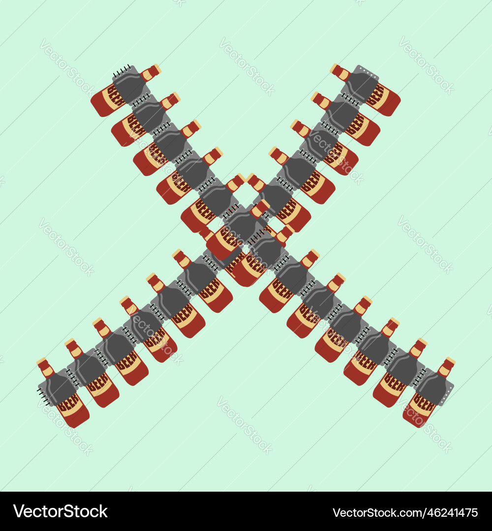 Bandolier from beer bottles ammunition Royalty Free Vector