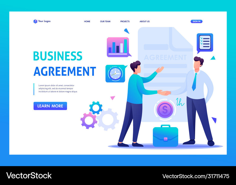 Businessmen agreement partners flat 2d character Vector Image