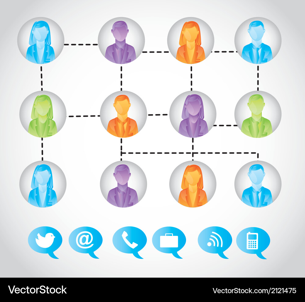 Communication signs with icons over gray Vector Image