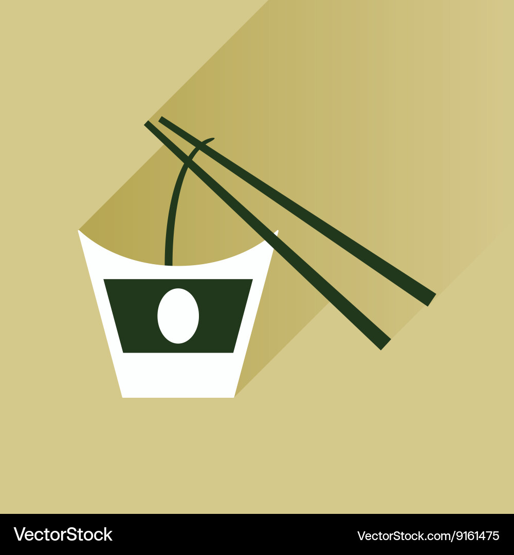 Flat with shadow icon chinese noodles sticks Vector Image