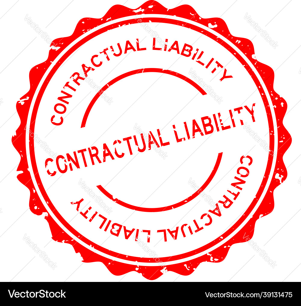 Grunge red contractual liability word round Vector Image