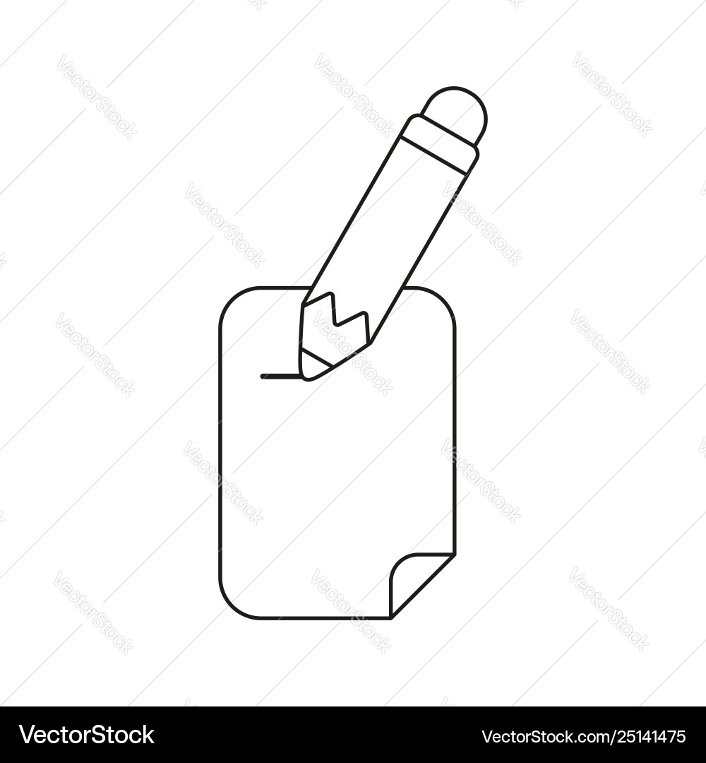 Icon concept writing paper with pencil black Vector Image