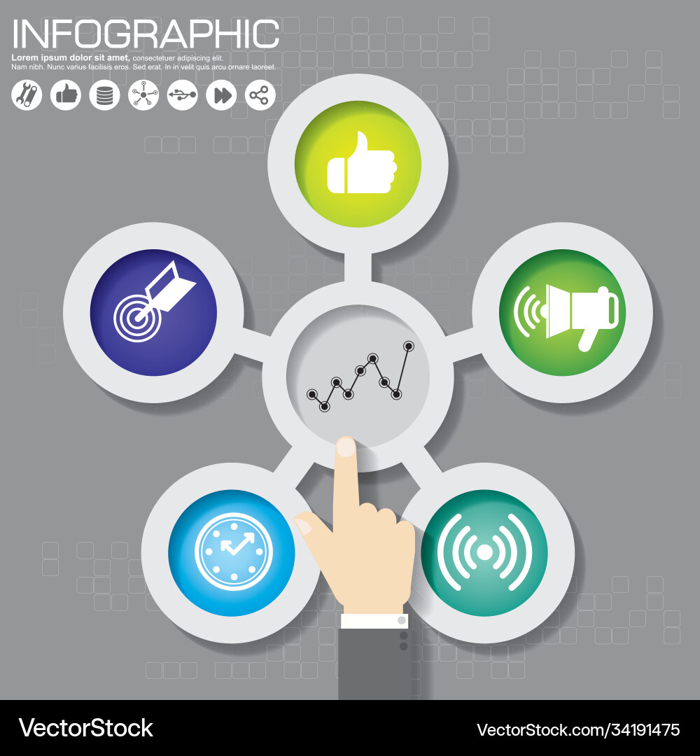 Infographic design template and business concept Vector Image