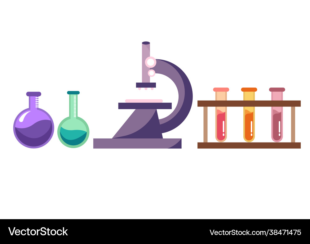 Laboratory equipment on a chemistry theme Vector Image