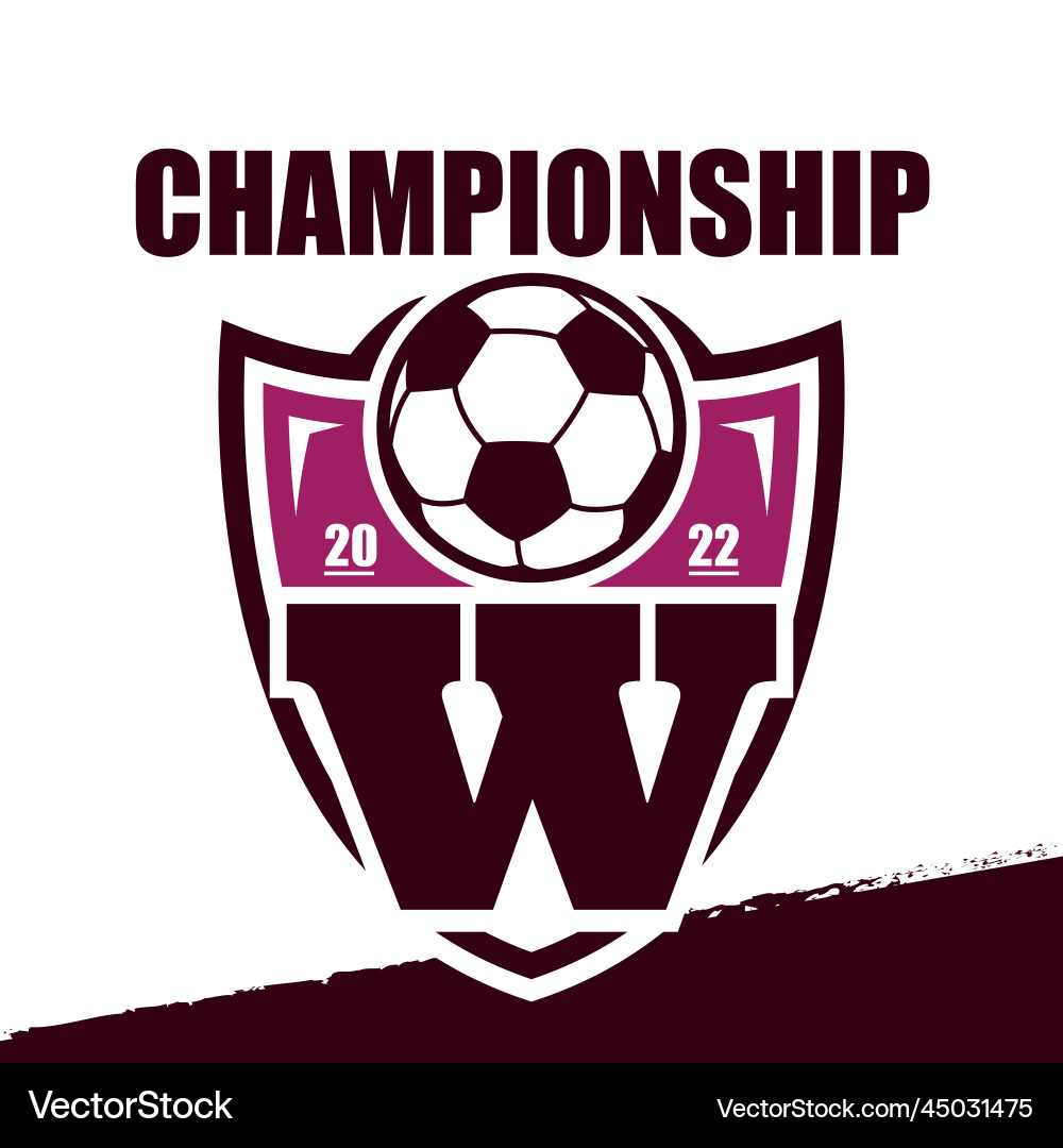 Letter w soccer team logo design template Vector Image