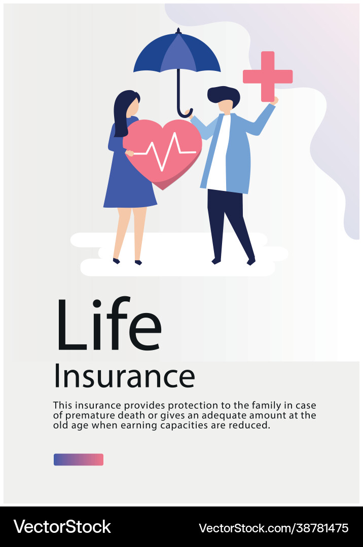 Life insurance template for poster Royalty Free Vector Image