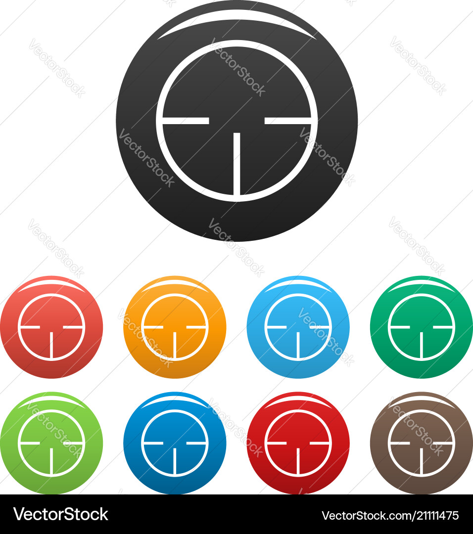 Radar detector icons set color Royalty Free Vector Image