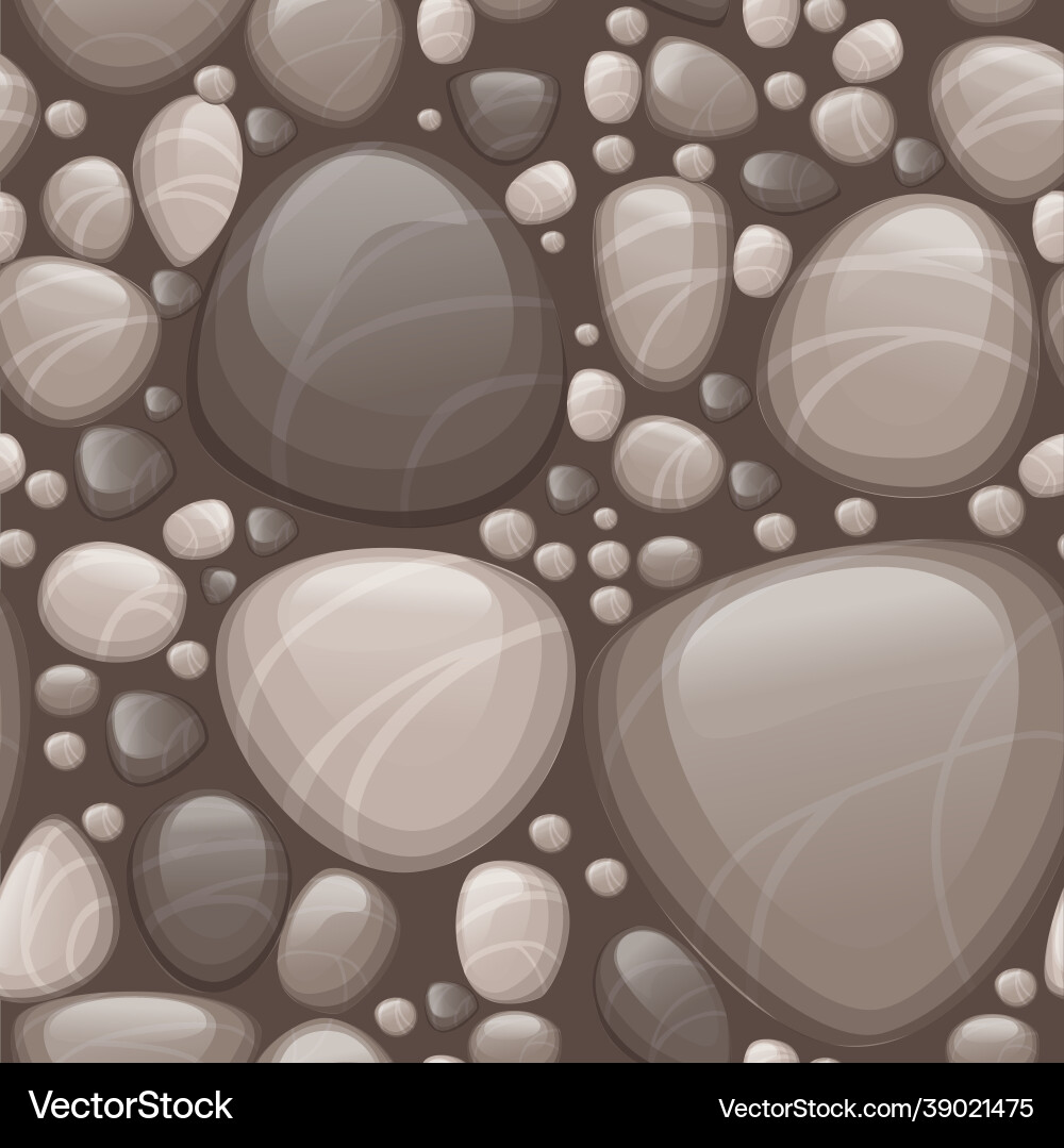 Seamless pattern smooth stones or pebbles flat Vector Image