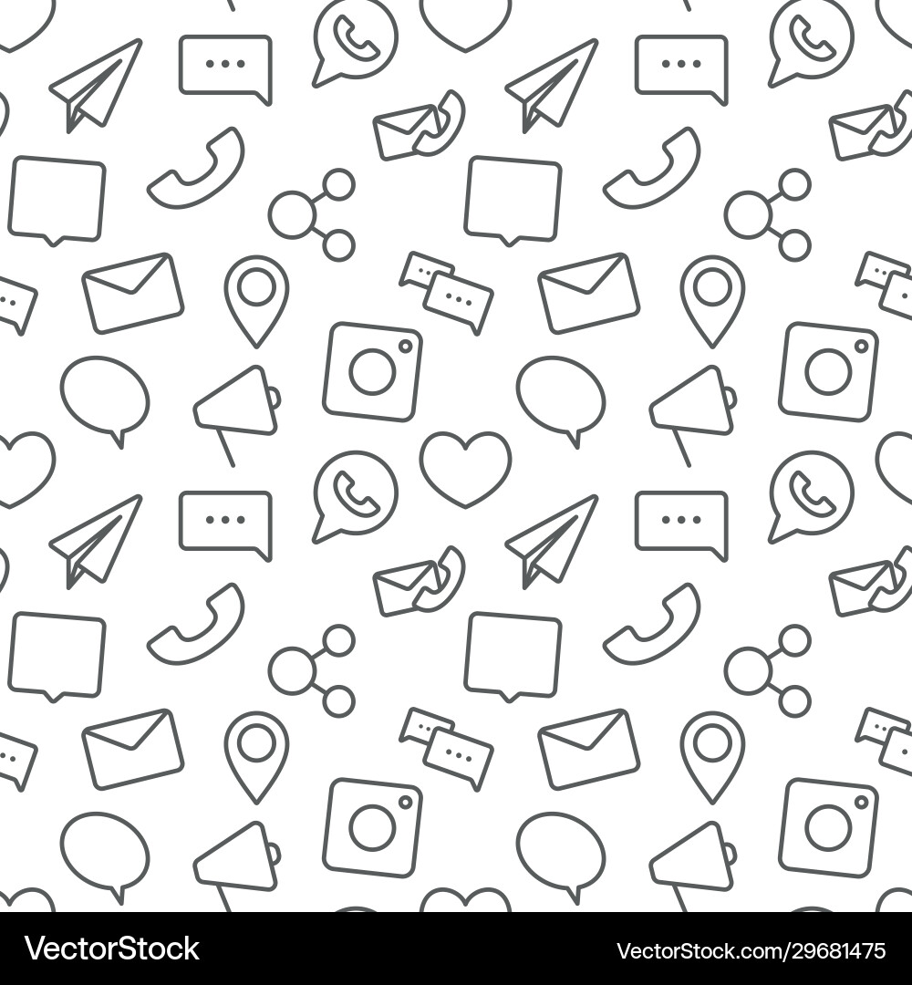 Seamless sosial life icons pattern on white Vector Image