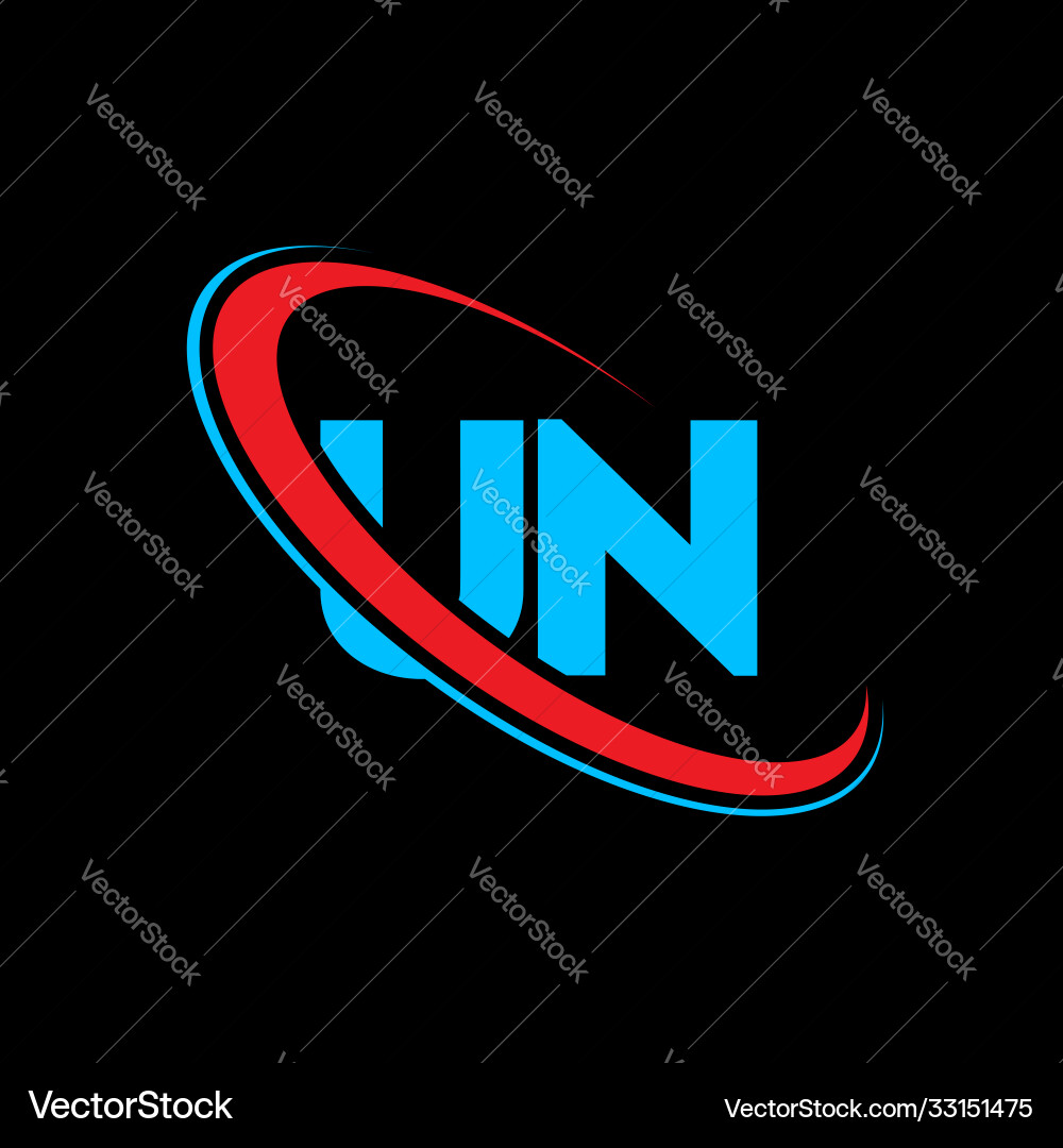 Un u n letter logo design initial letter Vector Image