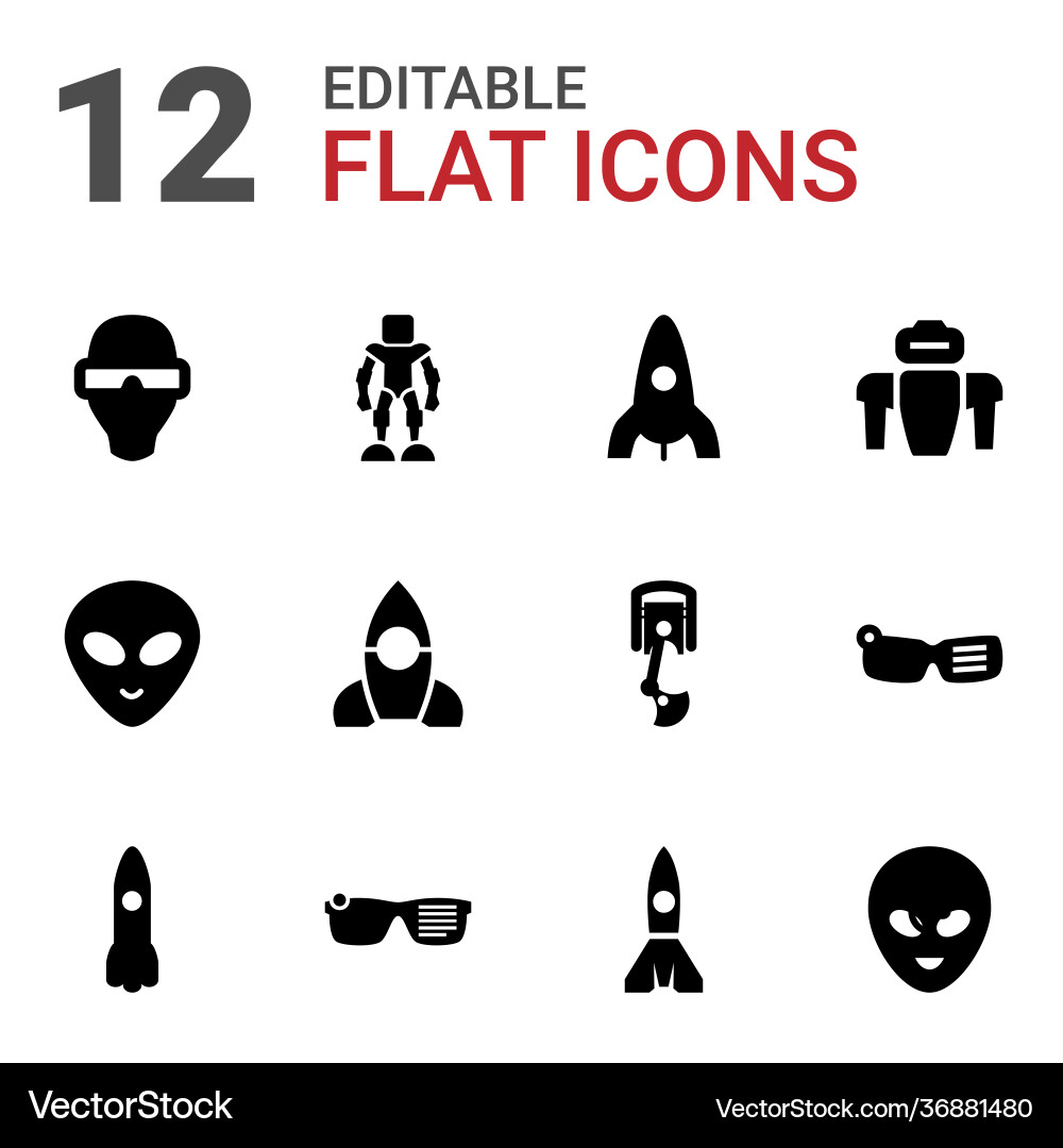 12 futuristic icons Royalty Free Vector Image - VectorStock
