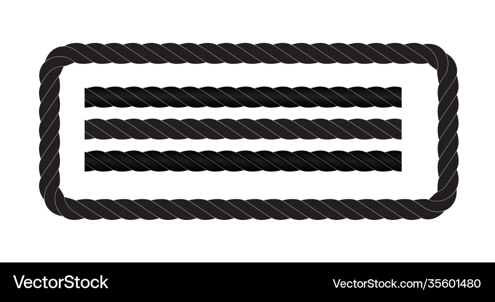 Black and white rope isolated on seamless Vector Image