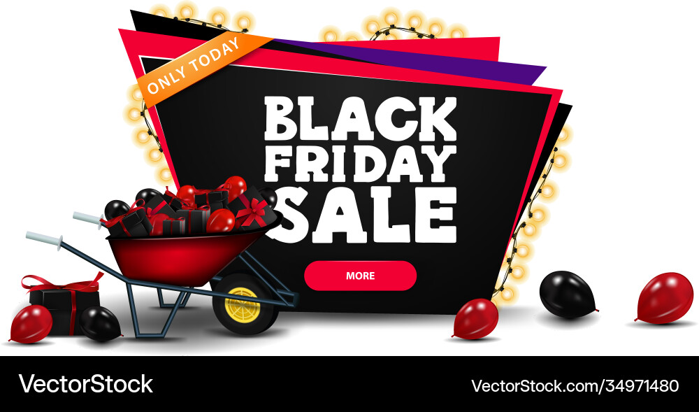 Black friday discount banner in form Royalty Free Vector