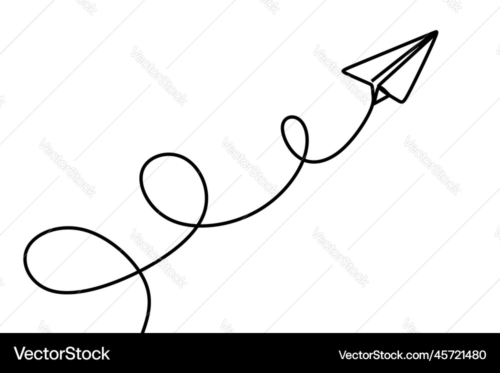 Continuous line drawing of paper plane craft Vector Image