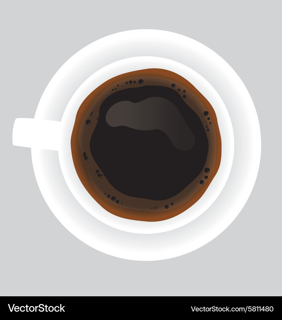 Cup of black coffee on grey background Royalty Free Vector