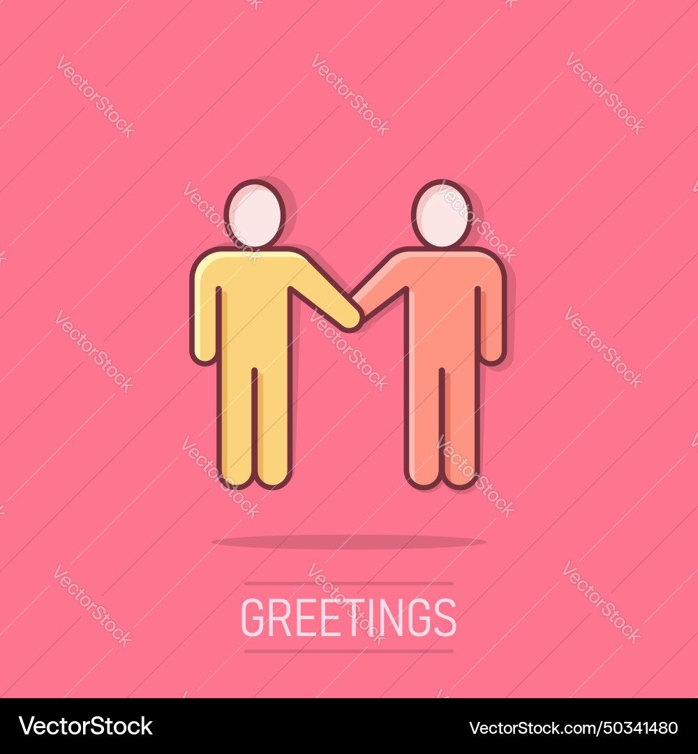 Greetings gesture icon in comic style people Vector Image
