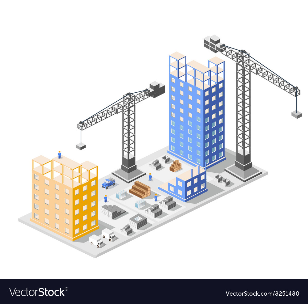 Industrial construction isometrics Royalty Free Vector Image