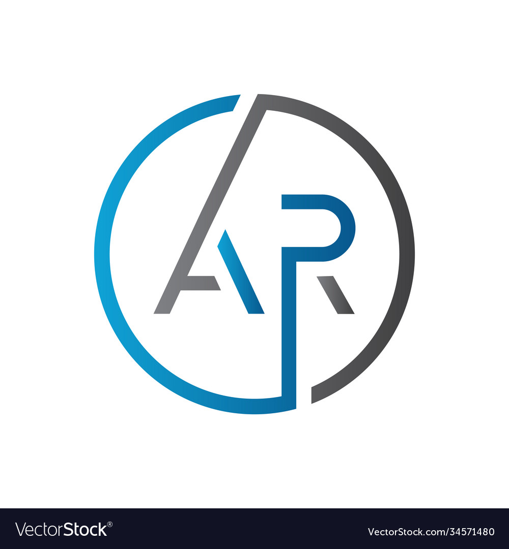Initial Ar Letter Logo Design Template Creative Vector Image