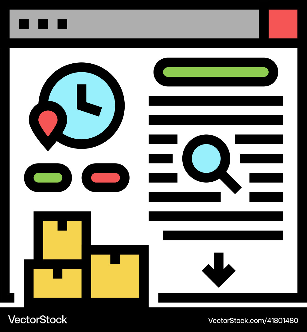 Inventory movement history report color icon Vector Image