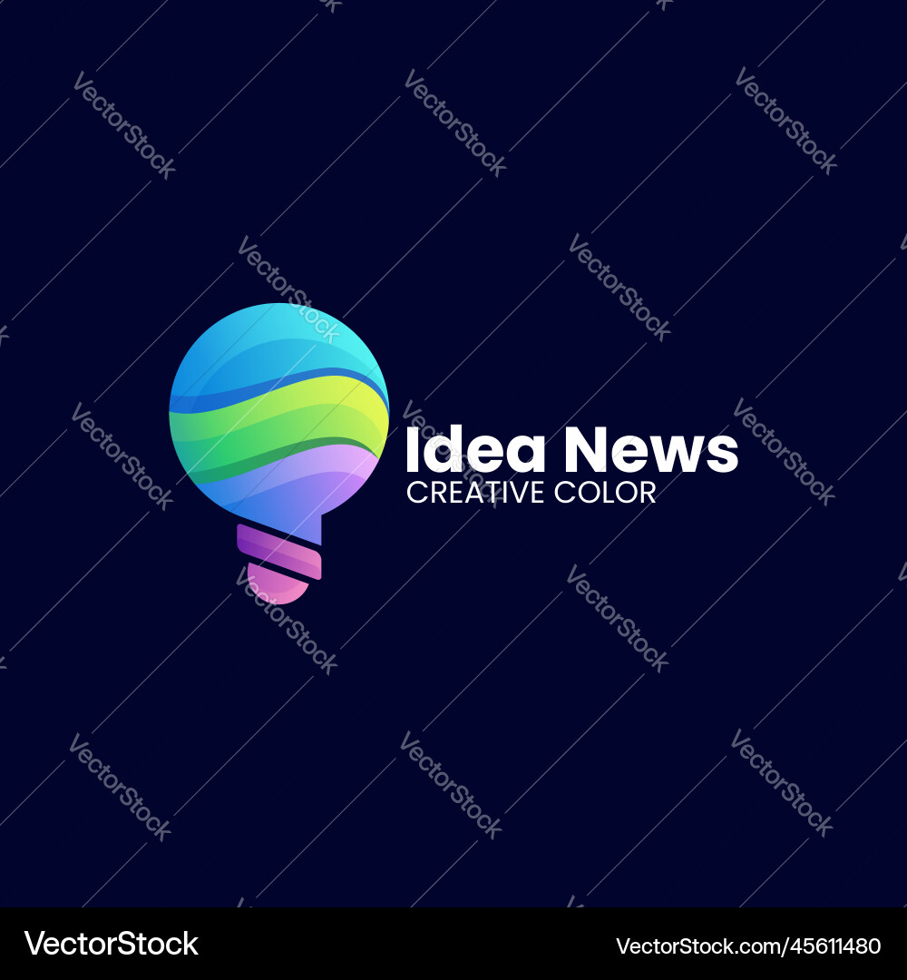 Logo idea news gradient colorful style Royalty Free Vector