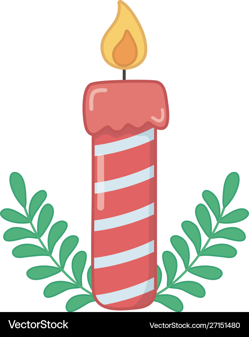 Merry christmas candle design Royalty Free Vector Image