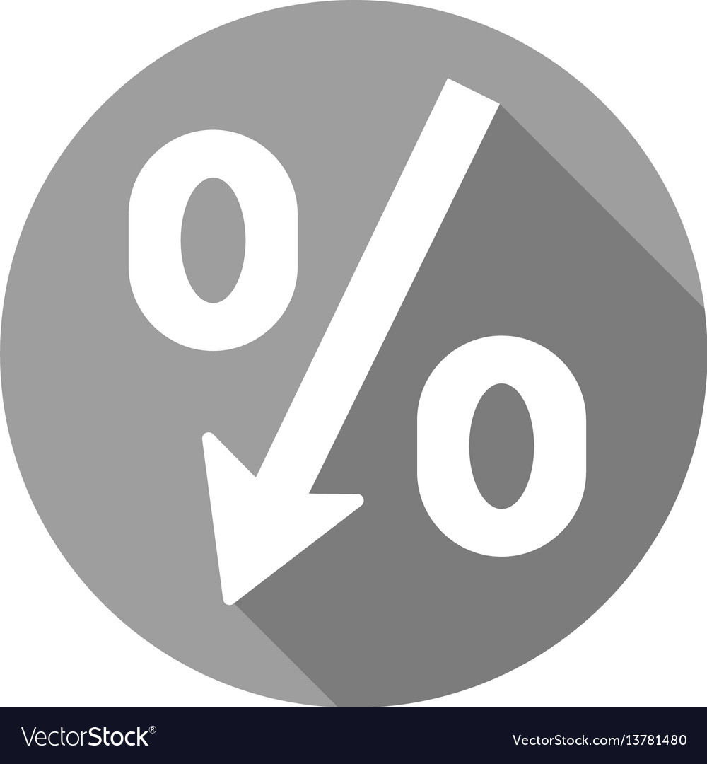Percent decrease icon of set material design Vector Image