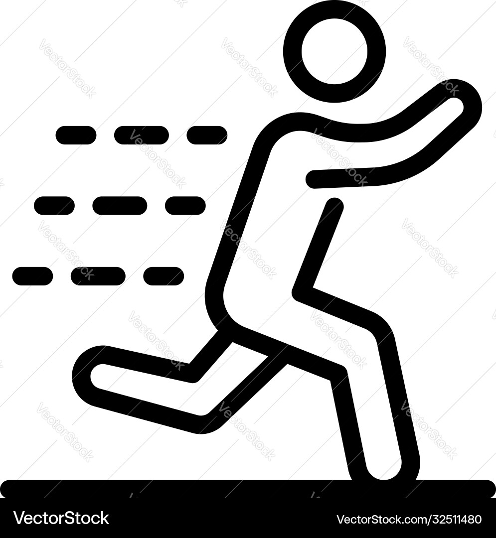 Running marathon icon outline style Royalty Free Vector