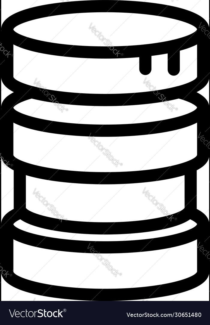 Server data icon outline style Royalty Free Vector Image