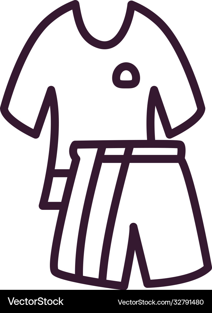 Soccer tshirt with short uniform line style icon Vector Image