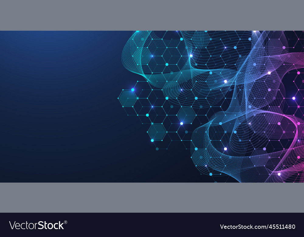 Technology abstract lines and dots connect Vector Image