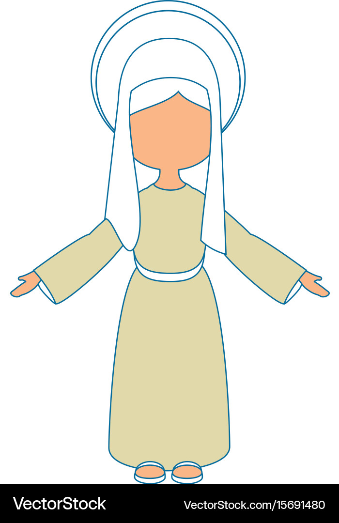 Virgin mary cartoon Royalty Free Vector Image - VectorStock