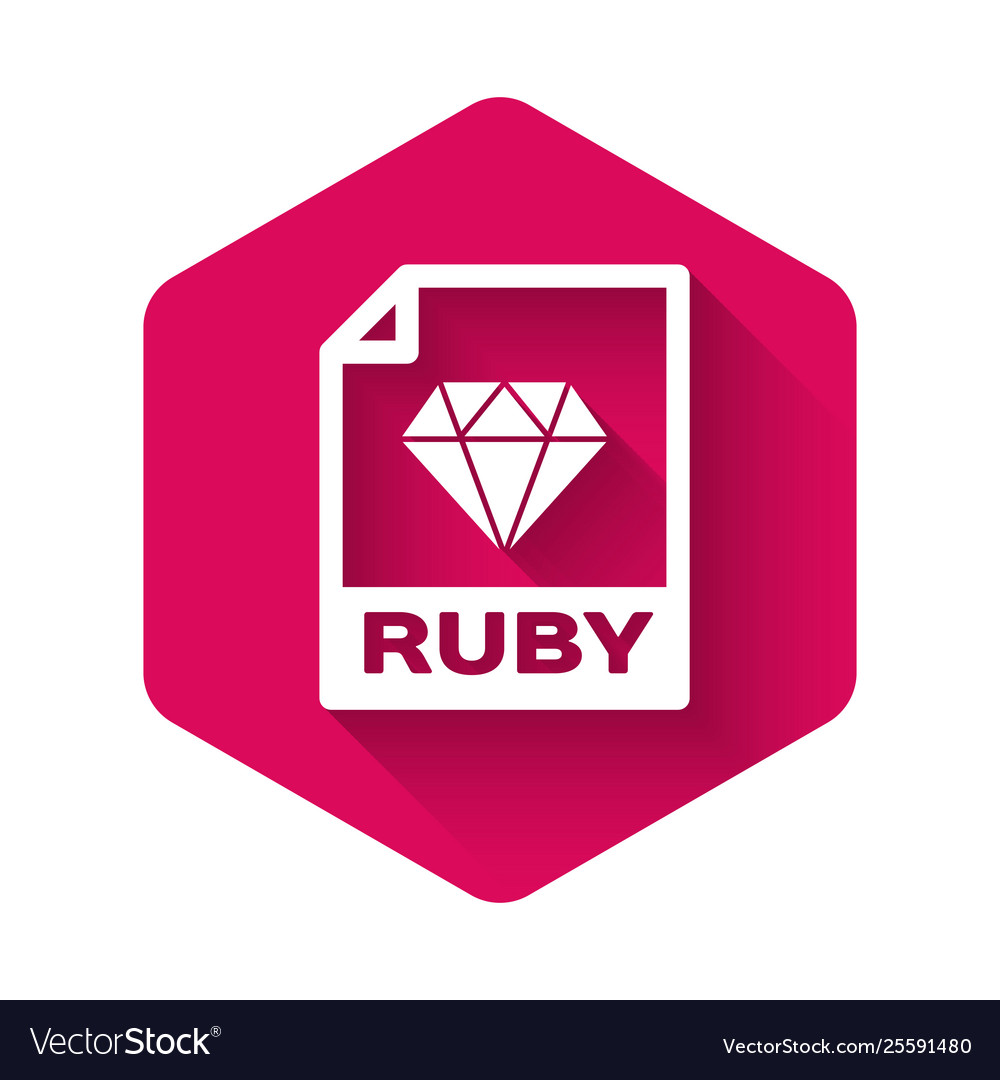 White ruby file document icon download Royalty Free Vector