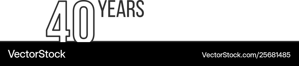 40 years anniversary or birthday linear outline Vector Image