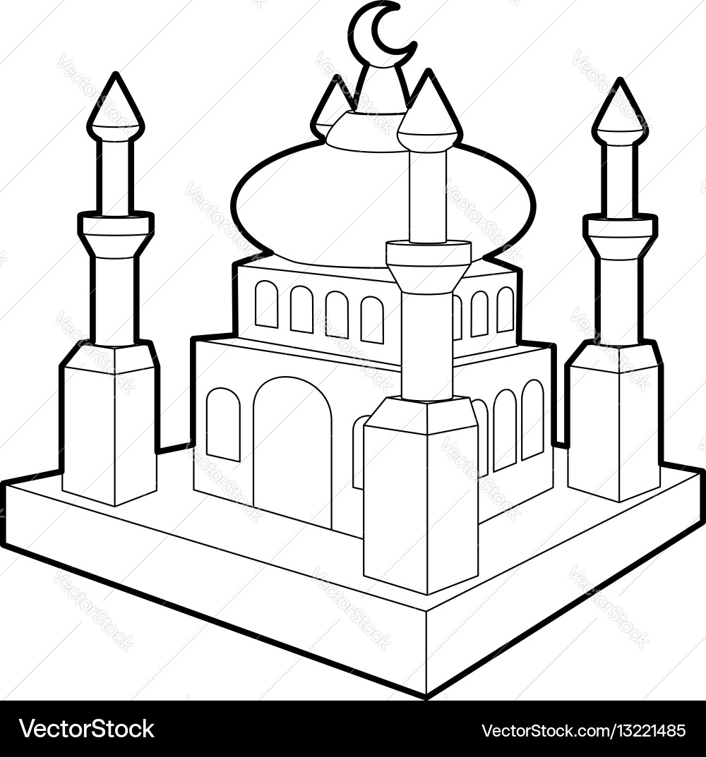 Arabic town icon outline style Royalty Free Vector Image