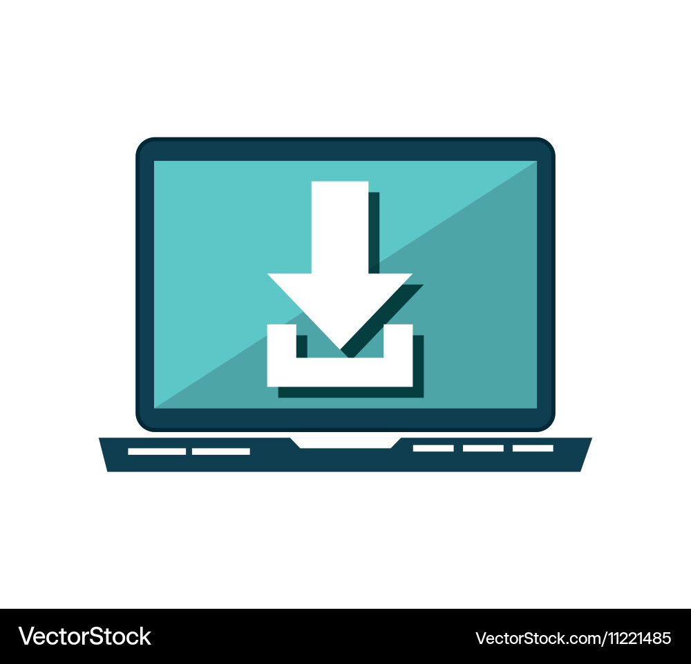 Arrow download symbol isolated icon Royalty Free Vector