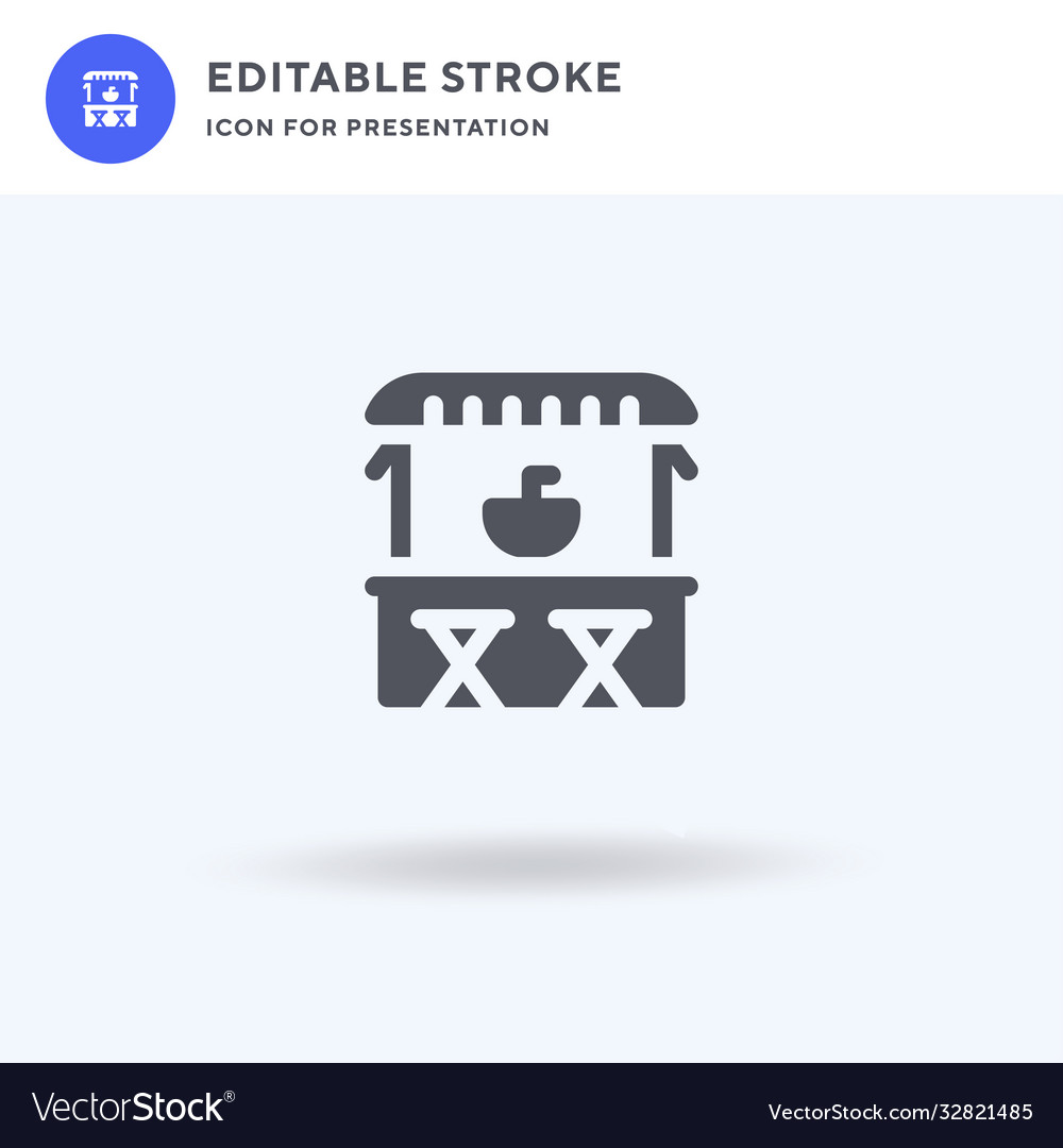 Booth icon filled flat sign solid Royalty Free Vector Image