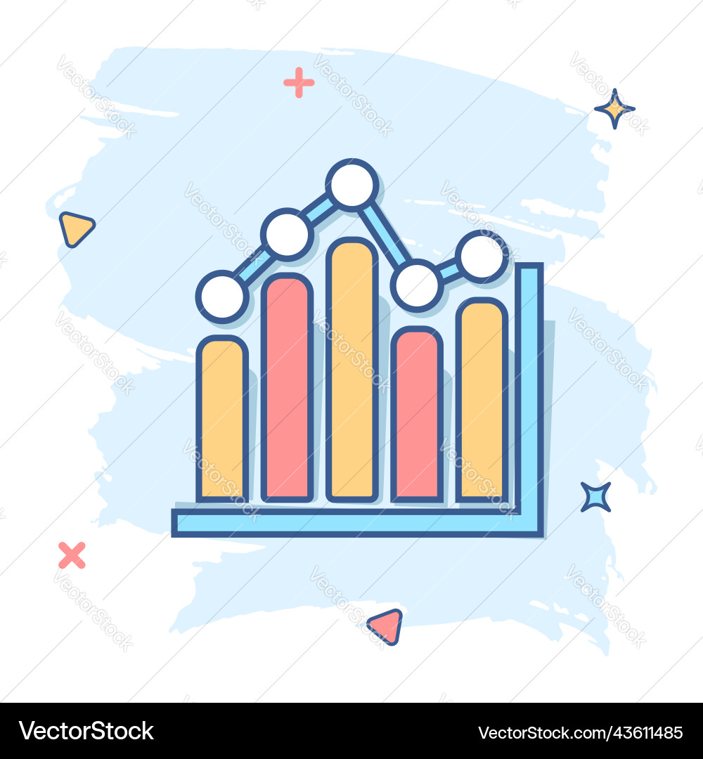 Cartoon business graph icon in comic style chart Vector Image