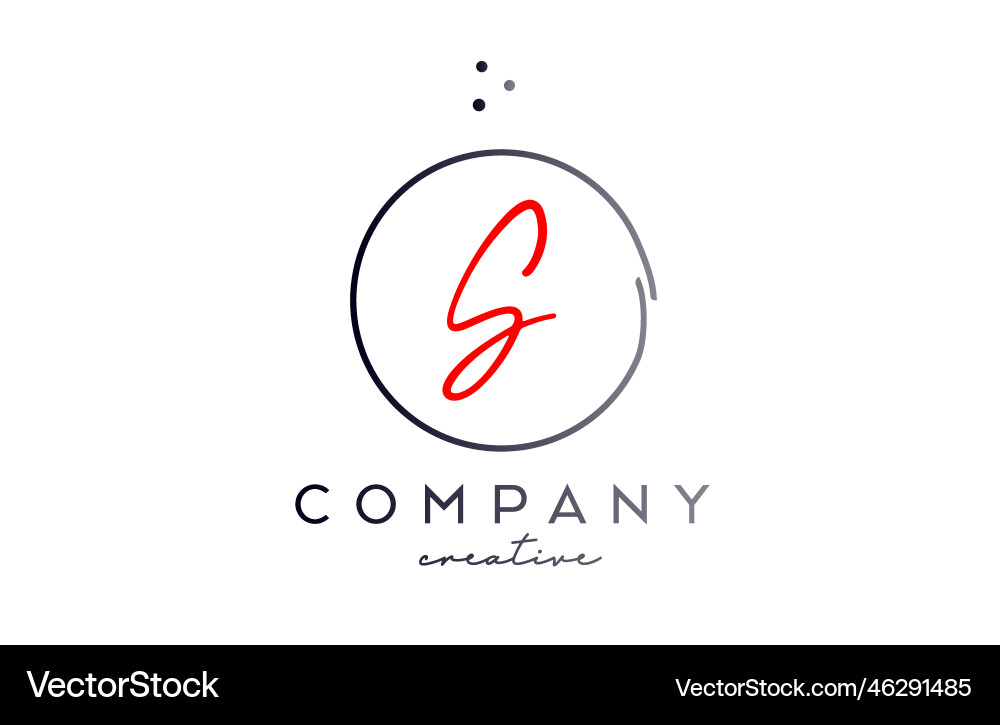 Circle s handwritten alphabet letter logo Vector Image