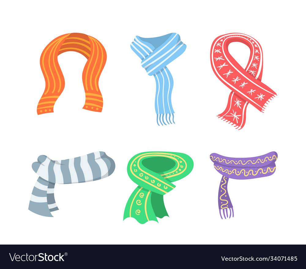 Collection scarf Royalty Free Vector Image - VectorStock