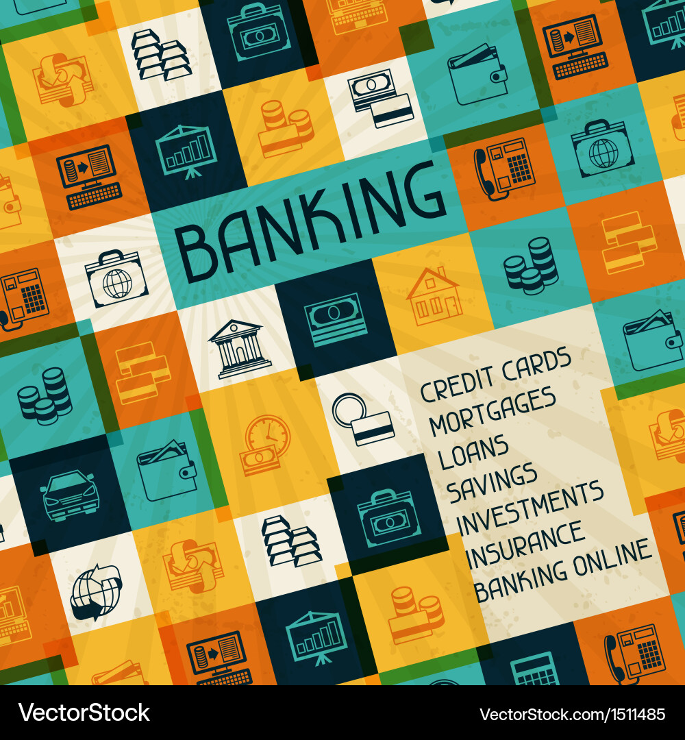 Conceptual banking and business background Vector Image